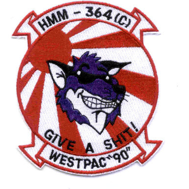 HMM-364 Patch Give A S**T Westpac 90 | Squadron Patches | Marine ...