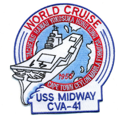 CVA-41 USS Midway World Cruise 1955 Patch | Aircraft Carrier Patches ...