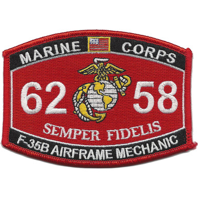 6258 F-35B Airframe Mechanic MOS Patch | MOS Patches | Marine Patches ...