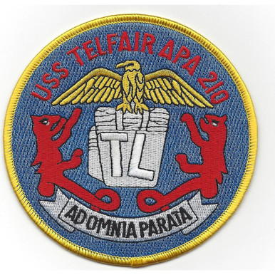 USS Telfair APA 210 Attack Transport Ship Patch | Auxiliary Ship ...