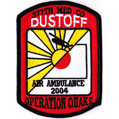 377th Aviation Medical Company Dustoff Patch 2004 Operation Quake | Aviation Patches | Army ...