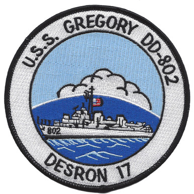 USS Gregory DD-802 Patch | Destroyer Patches | Navy Patches | Popular Patch