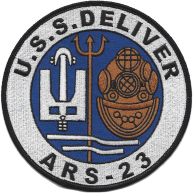 USS Deliver ARS-23 Helmet Patch | Auxiliary Ship Patches | Navy Patches ...