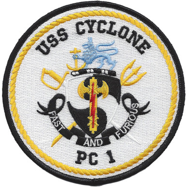 USS Cyclone PC-1 Coastal Patrol Ship Patch | Ship Patches | Navy ...