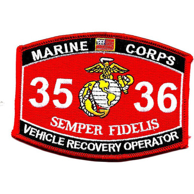 3536 Vehicle Recovery Operator MOS Patch | MOS Patches | Marine Patches ...