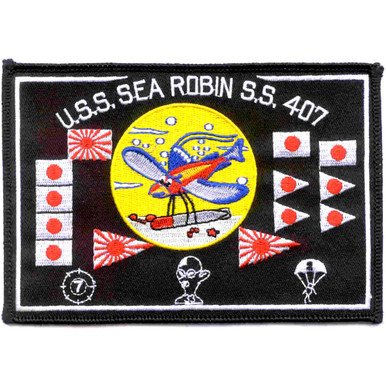 SS-407 USS Sea Robin Patch - Version B Battle Flag | Submarine Patches ...