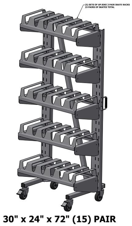 Mobile Ice Skate Storage system for storing multiple Ice Skates