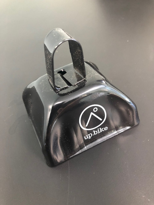Up.bike branded cowbell to cheer on your racers!