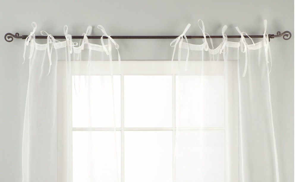 Sheer Voile Tissue Curtains Panels Drapes 2 Panels , 2 Tiebacks