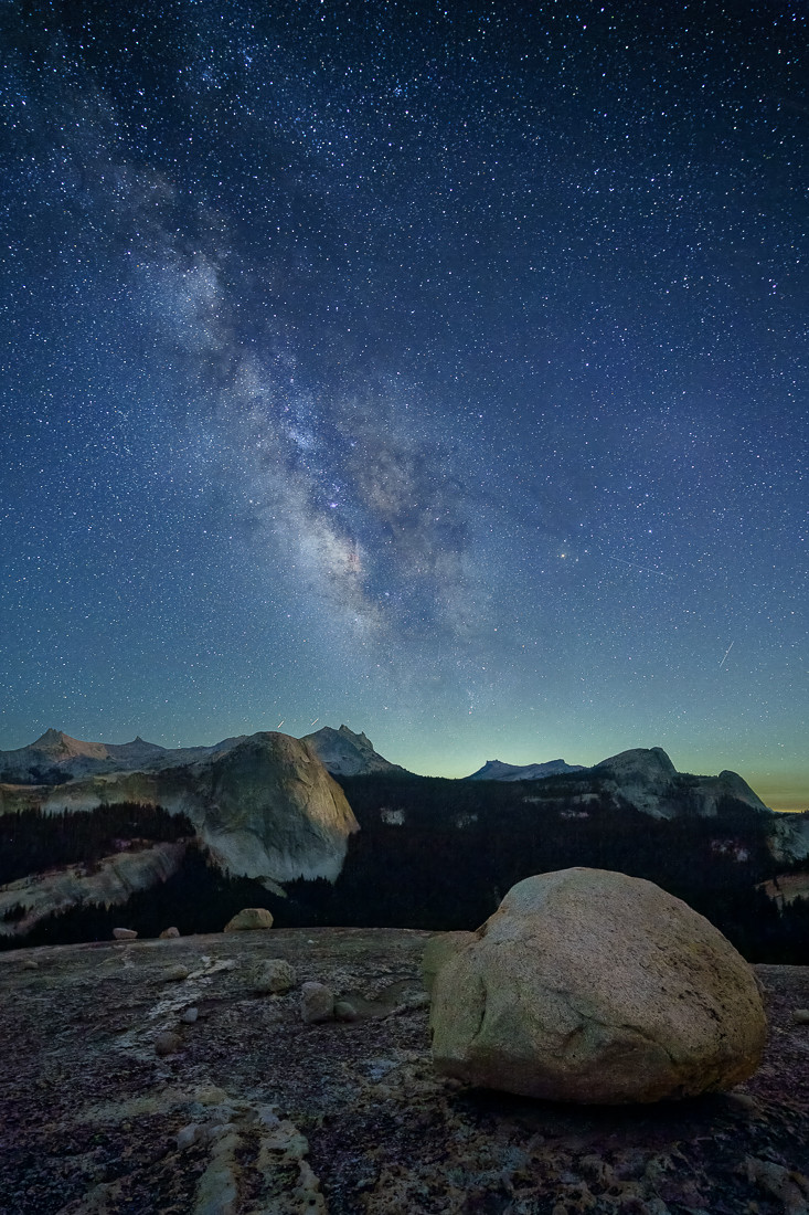 Milky Way at the Domes on Tuolumnr - Vern Clevenger Photography