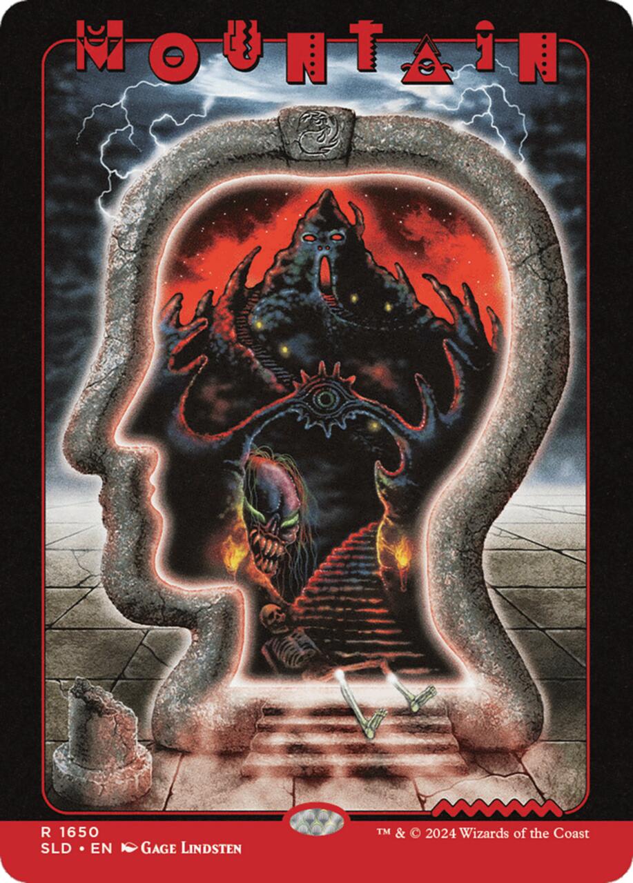 Mountain (#1650) (Foil) (Secret Lair - Brain Dead: Lands) | Magic Madhouse