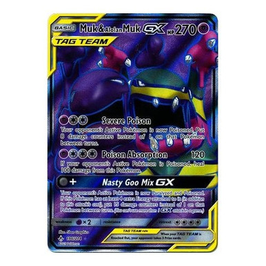 SM Unbroken Bonds 196/214 Muk & Alolan Muk GX (Tag Team Full Art ...