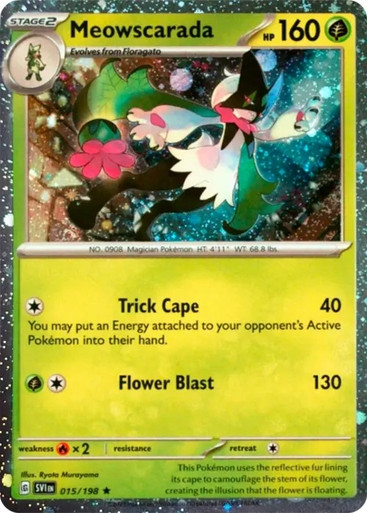 Scarlet & Violet (Base Set) 015/198 Meowscarada (Cosmo Holo) | Magic ...