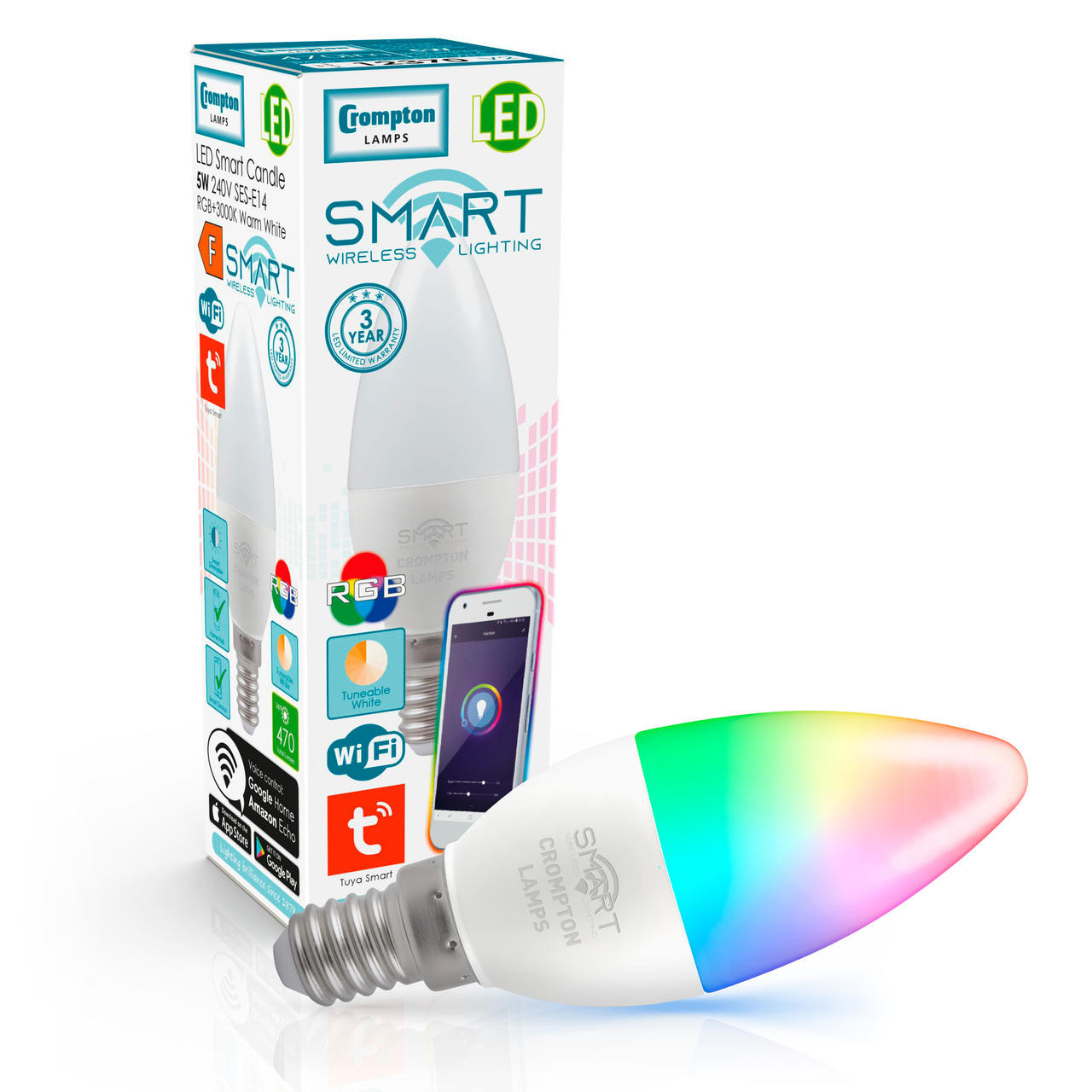 Crompton Led Smart Wifi Strip Kit 18w Dim Tuneable White Rgb