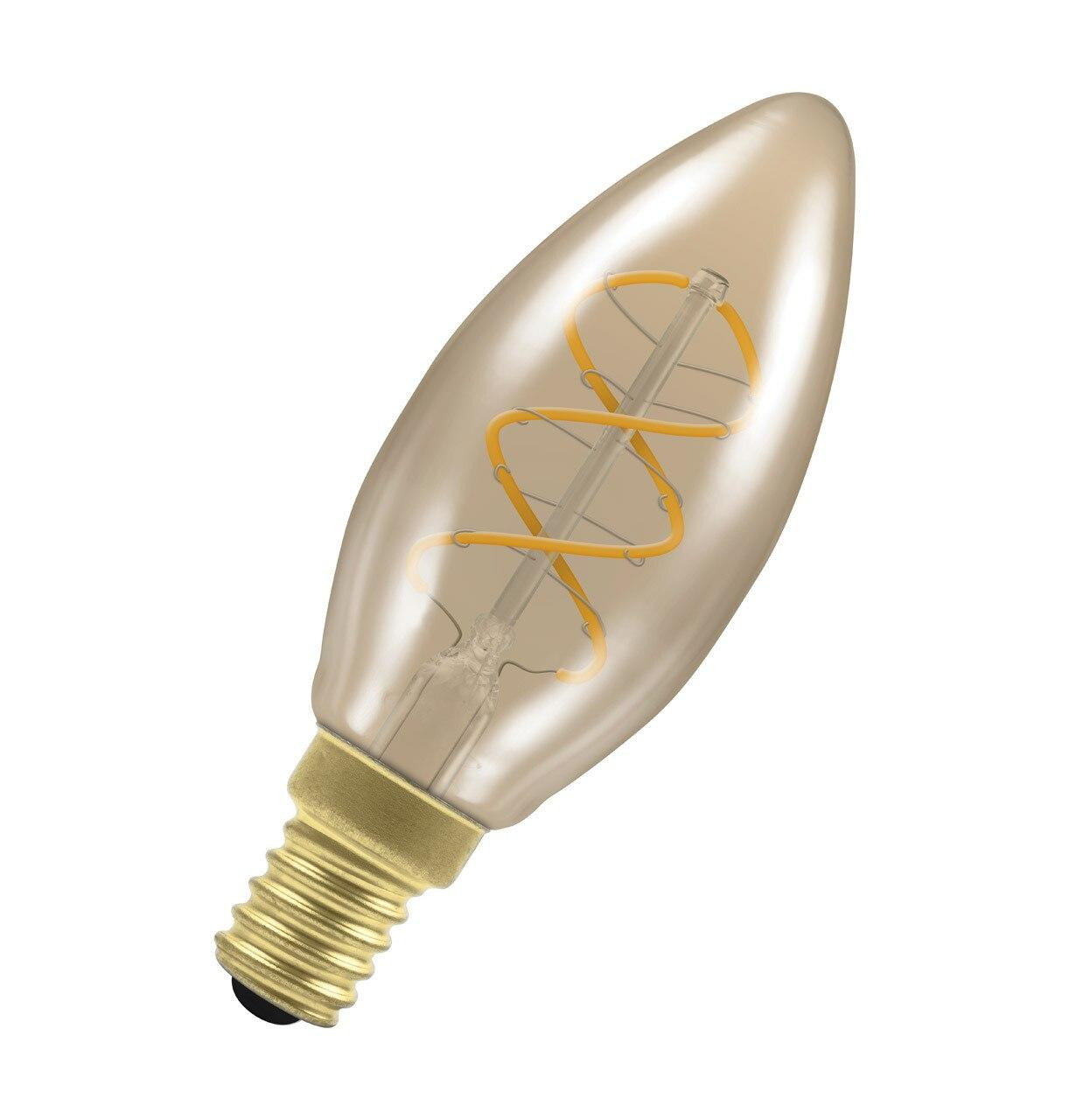Osram LED Filament Candle 4W E14 2400K Gold | Lightbulbs Direct