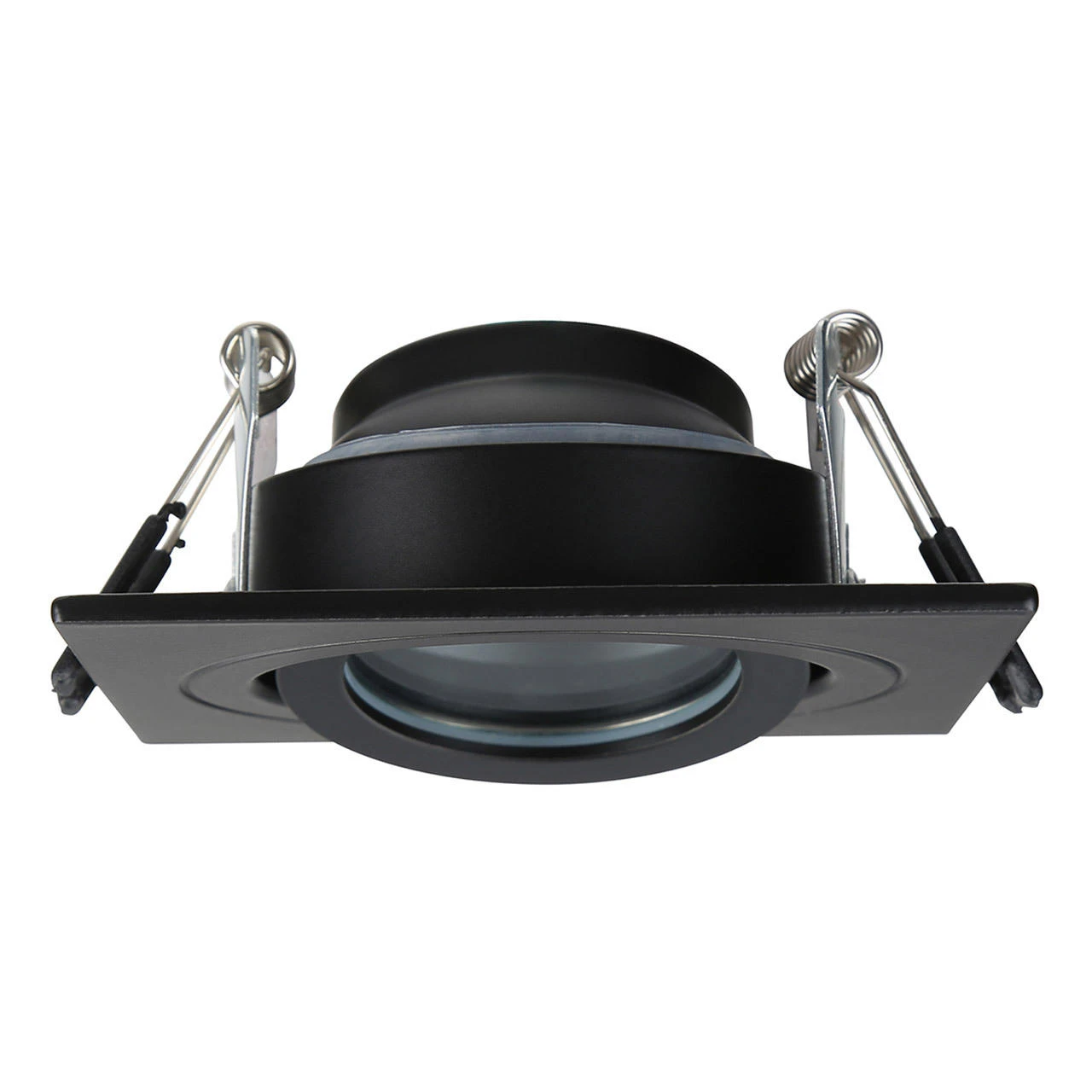 Spa Cali Square Tiltable Downlight Matte Black | Lightbulbs Direct