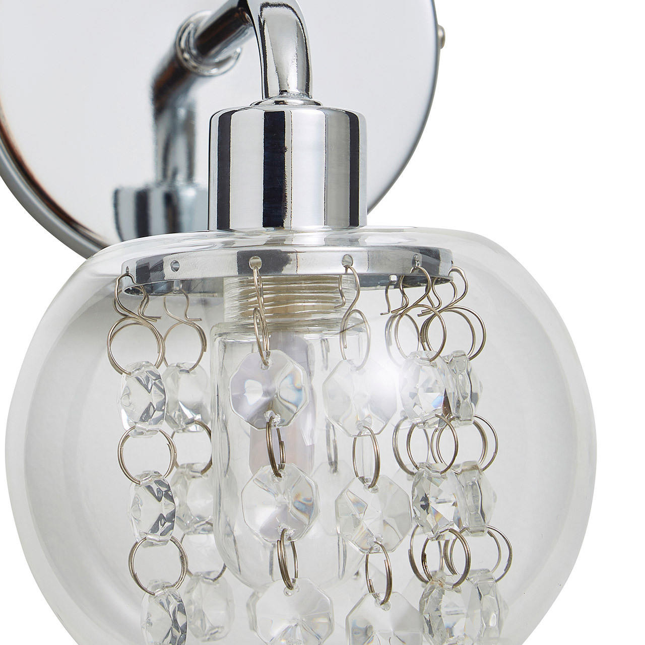 Spa Megara Single Wall Light Crystal Chrome/Clear | Lightbulbs Direct