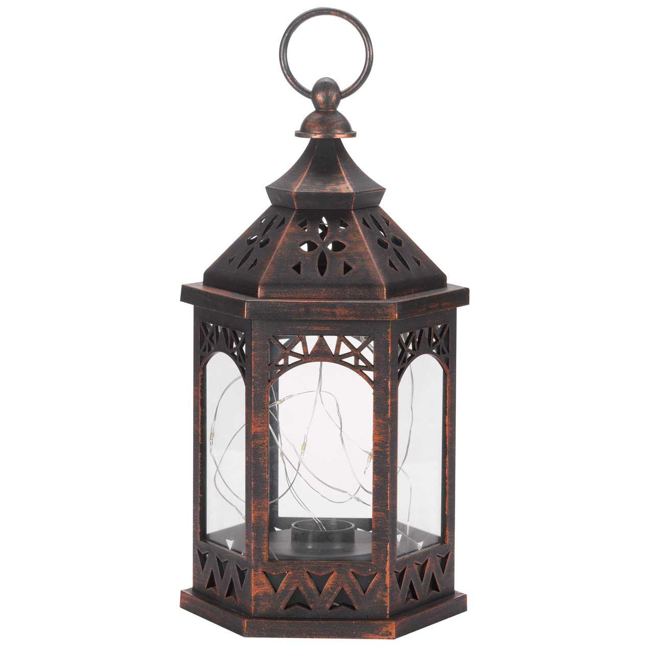 Outside In LED Firefly Maroc Battery Operated Lantern Bronze ...