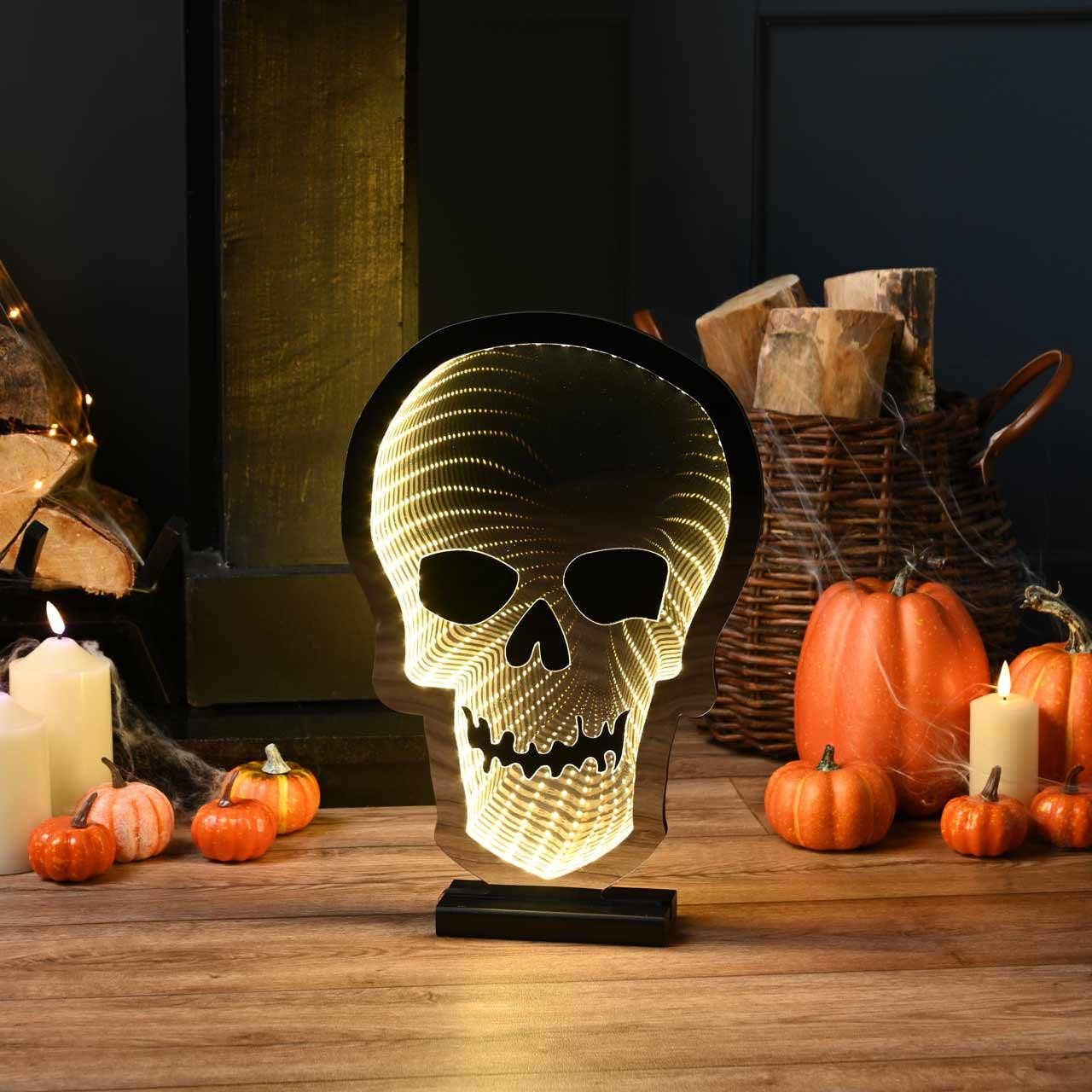 Festive 40cm Halloween Skull Infinity Light | Lightbulbs Direct