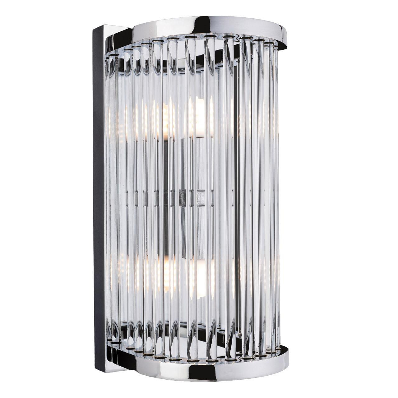 Firstlight Rialto Art Deco Style 2-Light Wall Light in Chrome and Clear ...