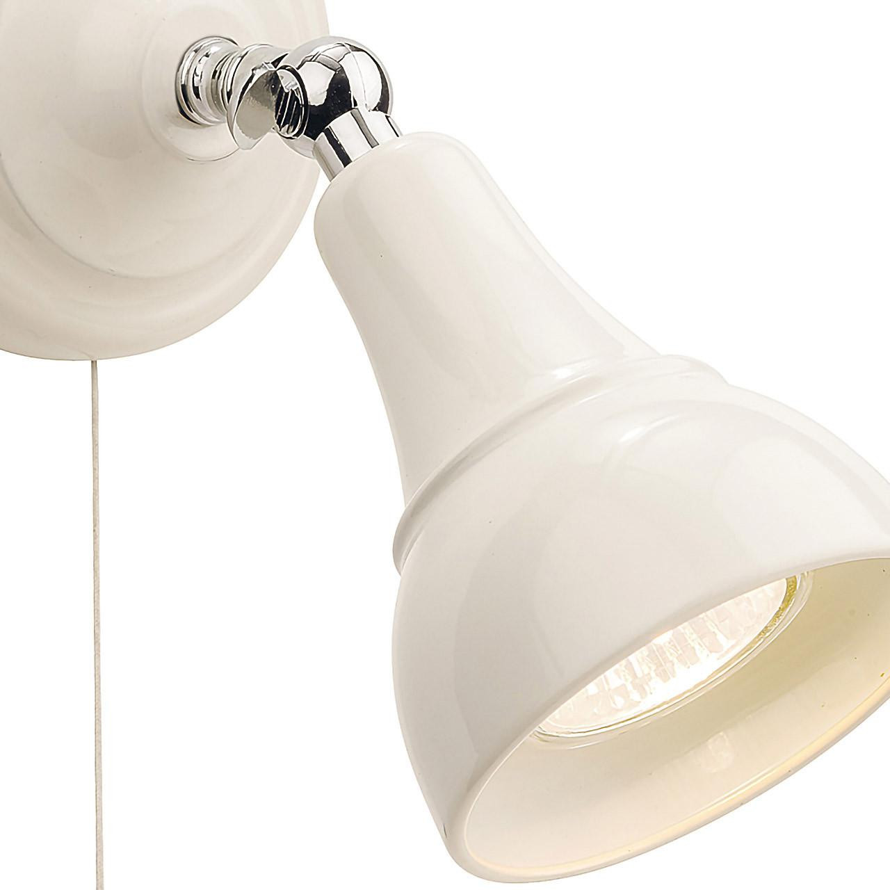 Firstlight Country Wall Spotlight with On/Off Pull Cord in Cream ...