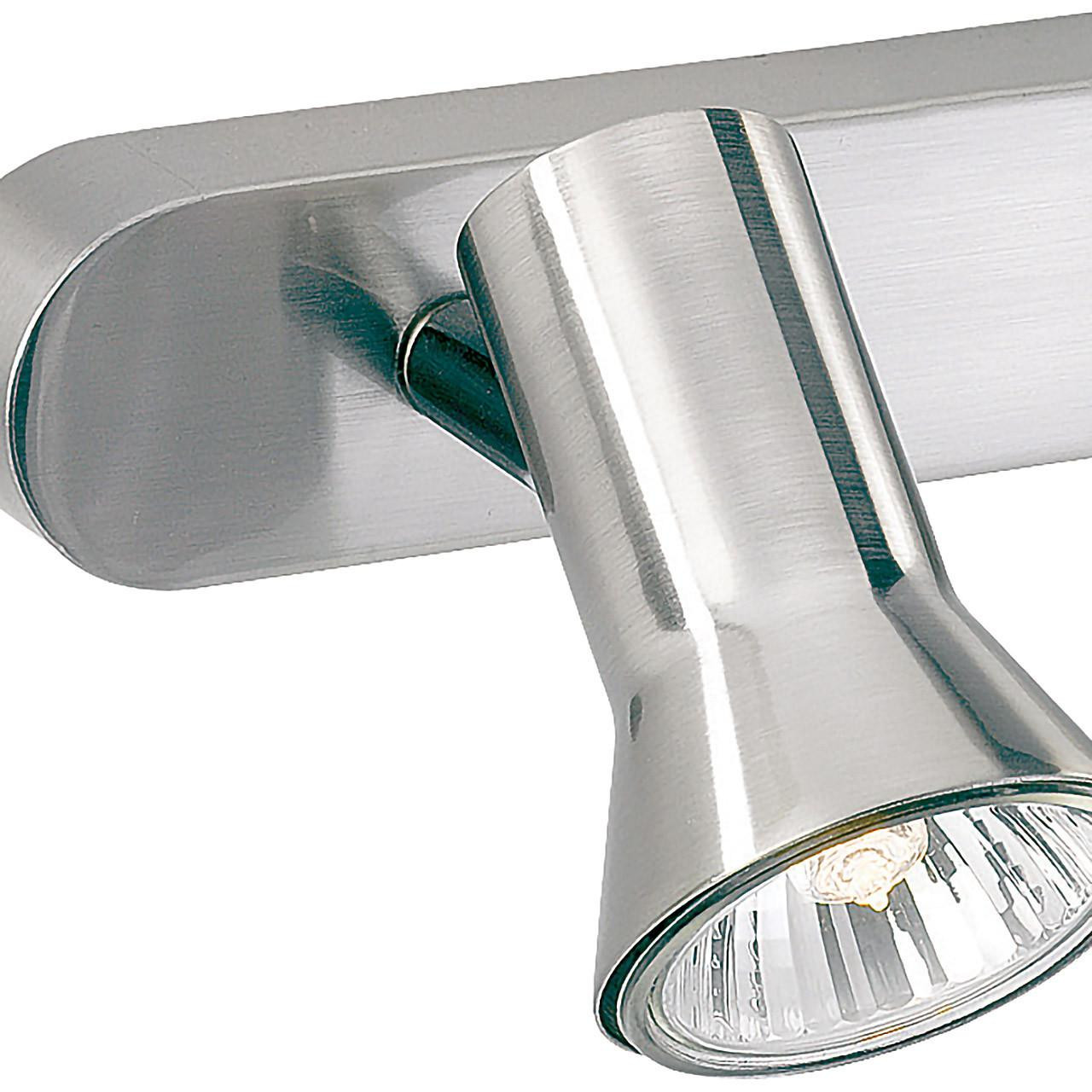Firstlight Magnum 2-Light Wall Spotlight in Brushed Steel | Lightbulbs ...