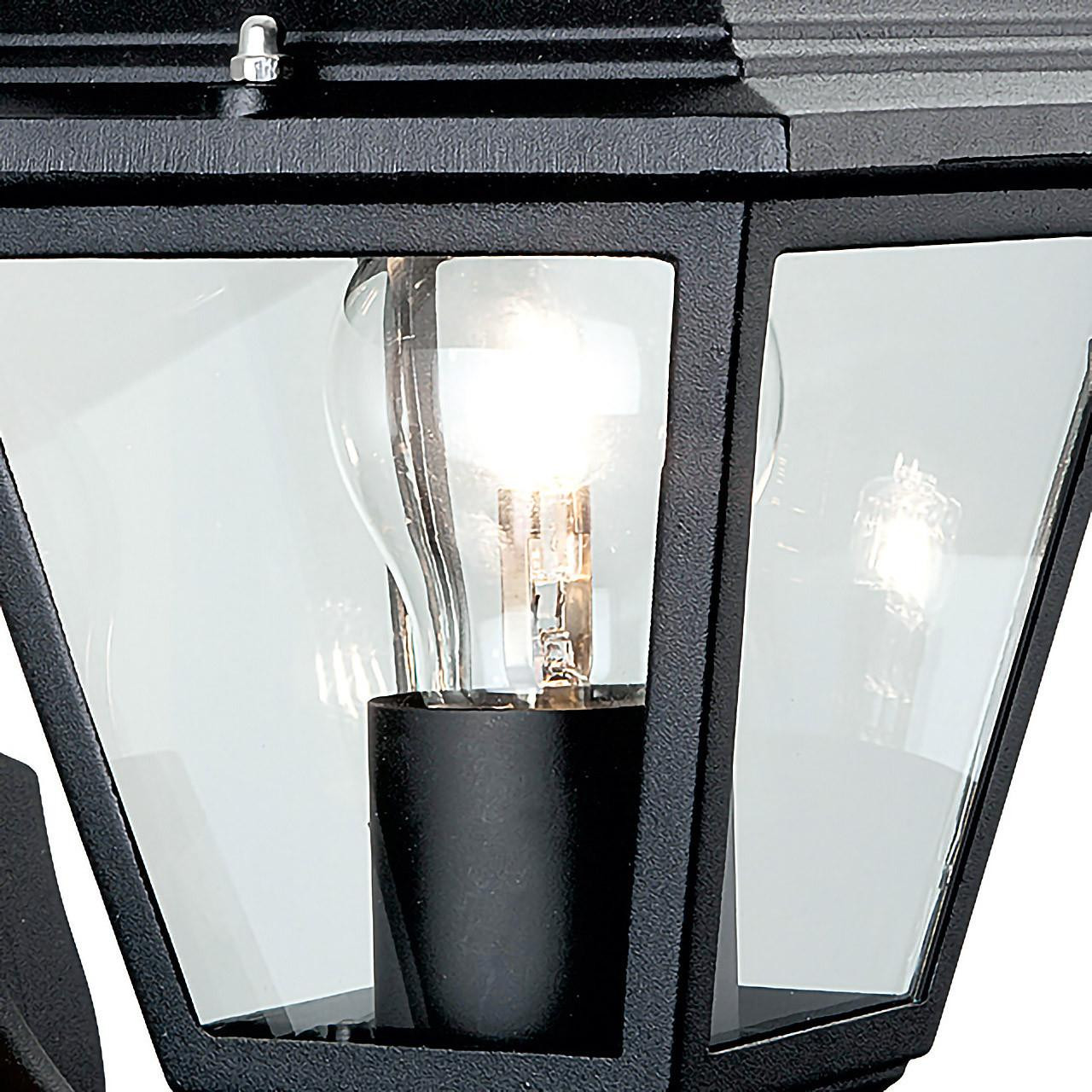 Firstlight Uplight 4-Panel Outdoor Wall Lantern Clear in Black ...