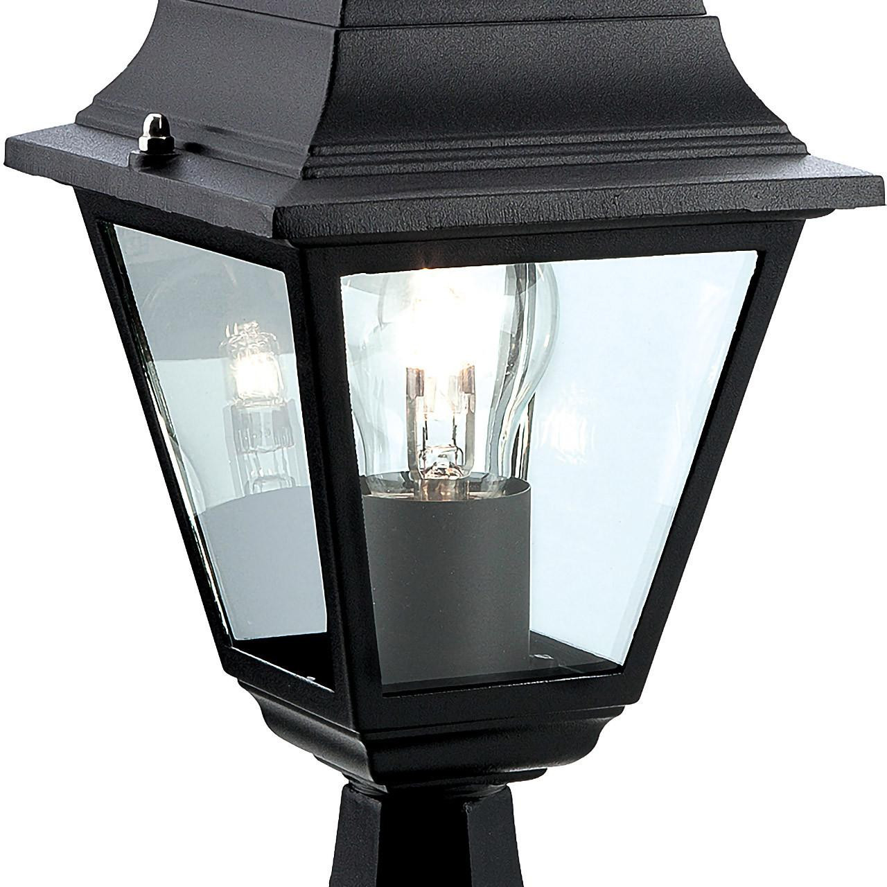 Firstlight Pillar 4-Panel Outdoor Post Light Clear in Black ...