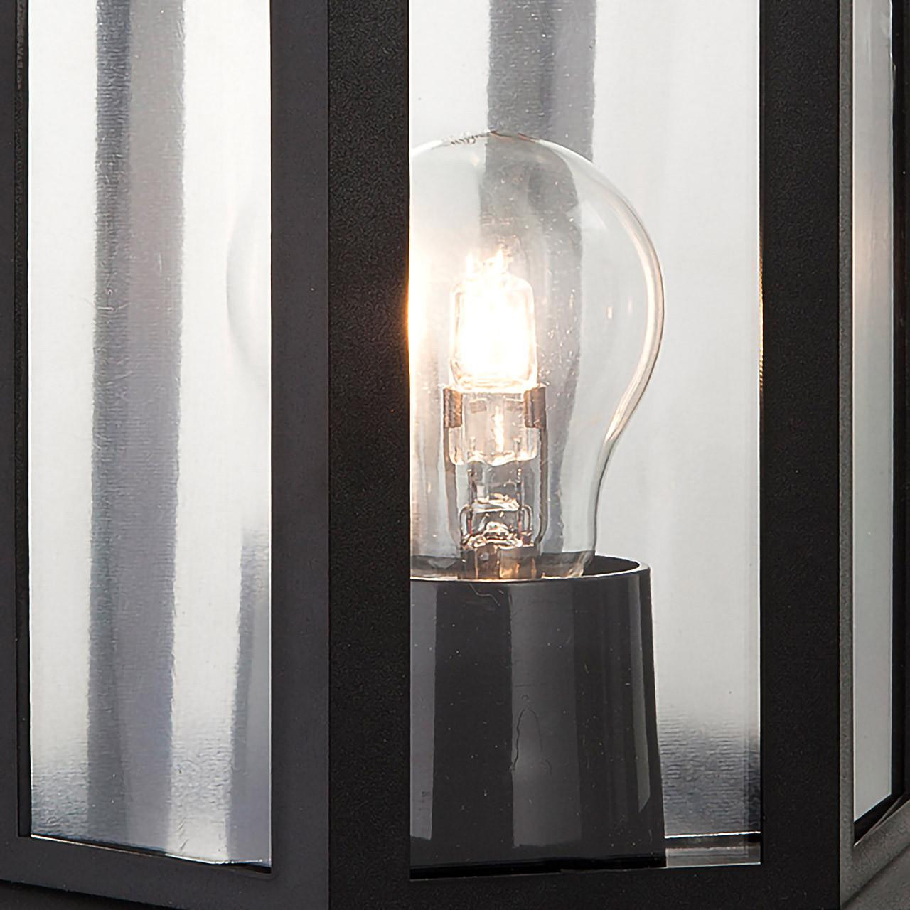 Firstlight Park Outdoor Wall Half Lantern PIR Sensor Clear in Black ...
