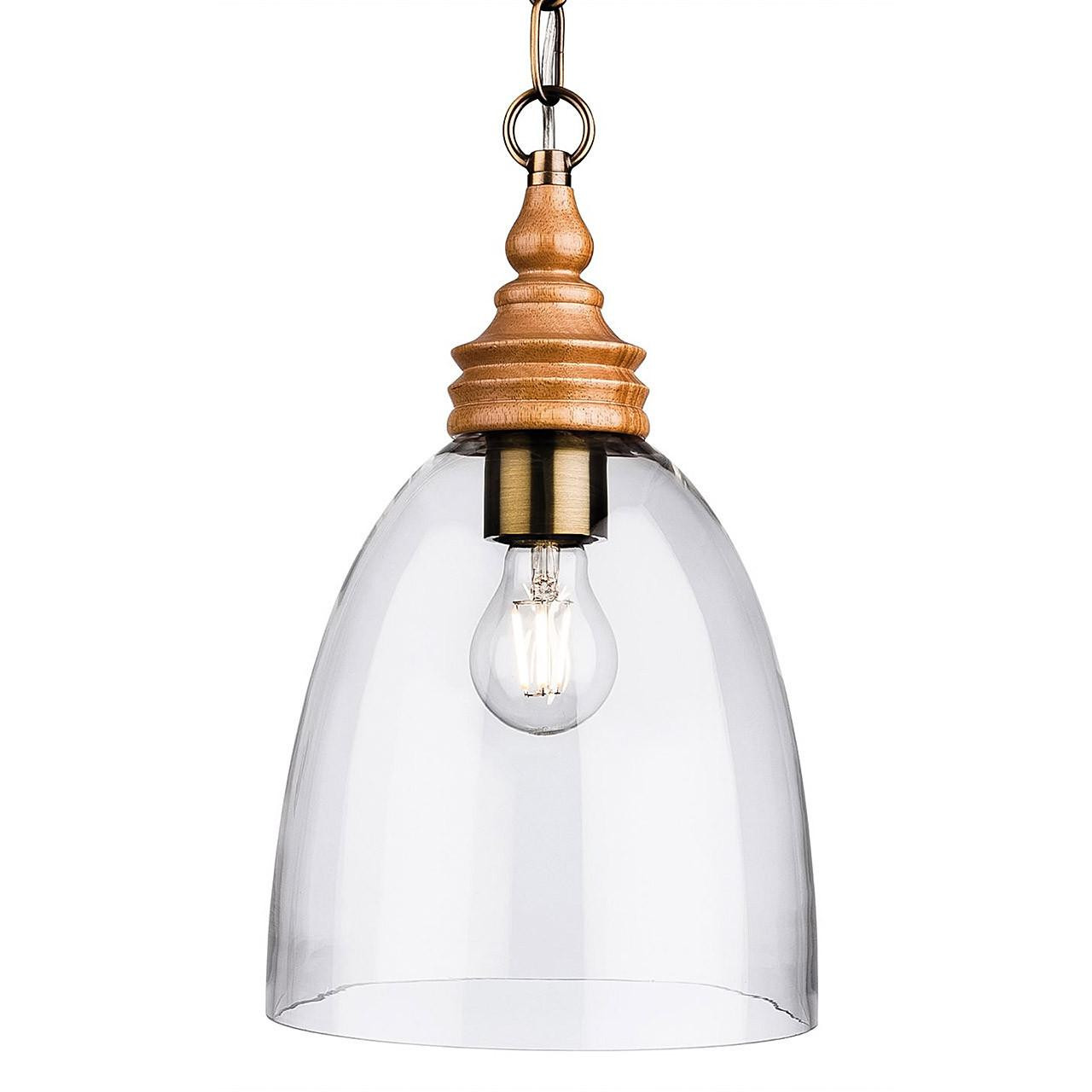 Firstlight Comet Traditional Style 220mm Pendant Light in Natural Wood ...