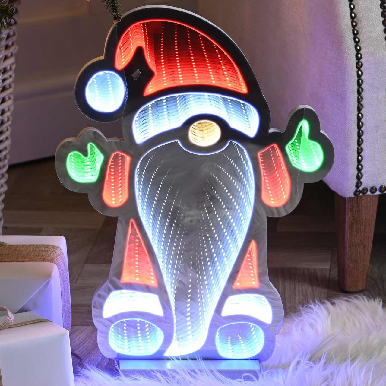 Festive 40cm Gnome Infinity Light | Lightbulbs Direct