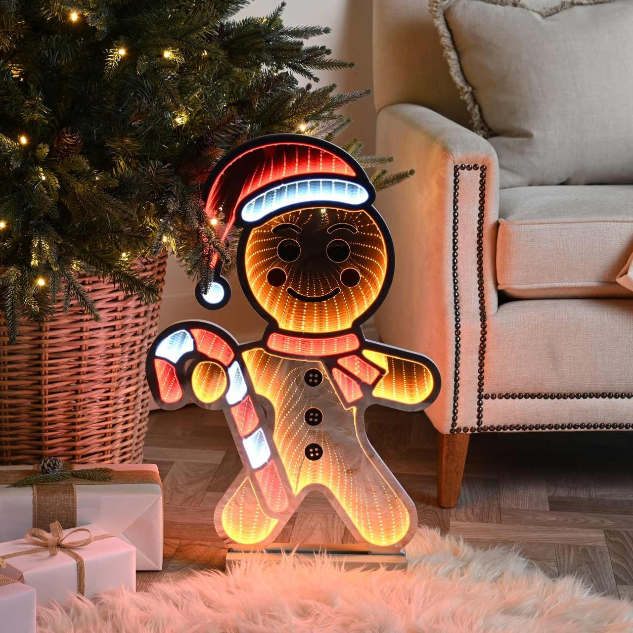 Festive 60cm Gingerbread Man Infinity Light | Lightbulbs Direct