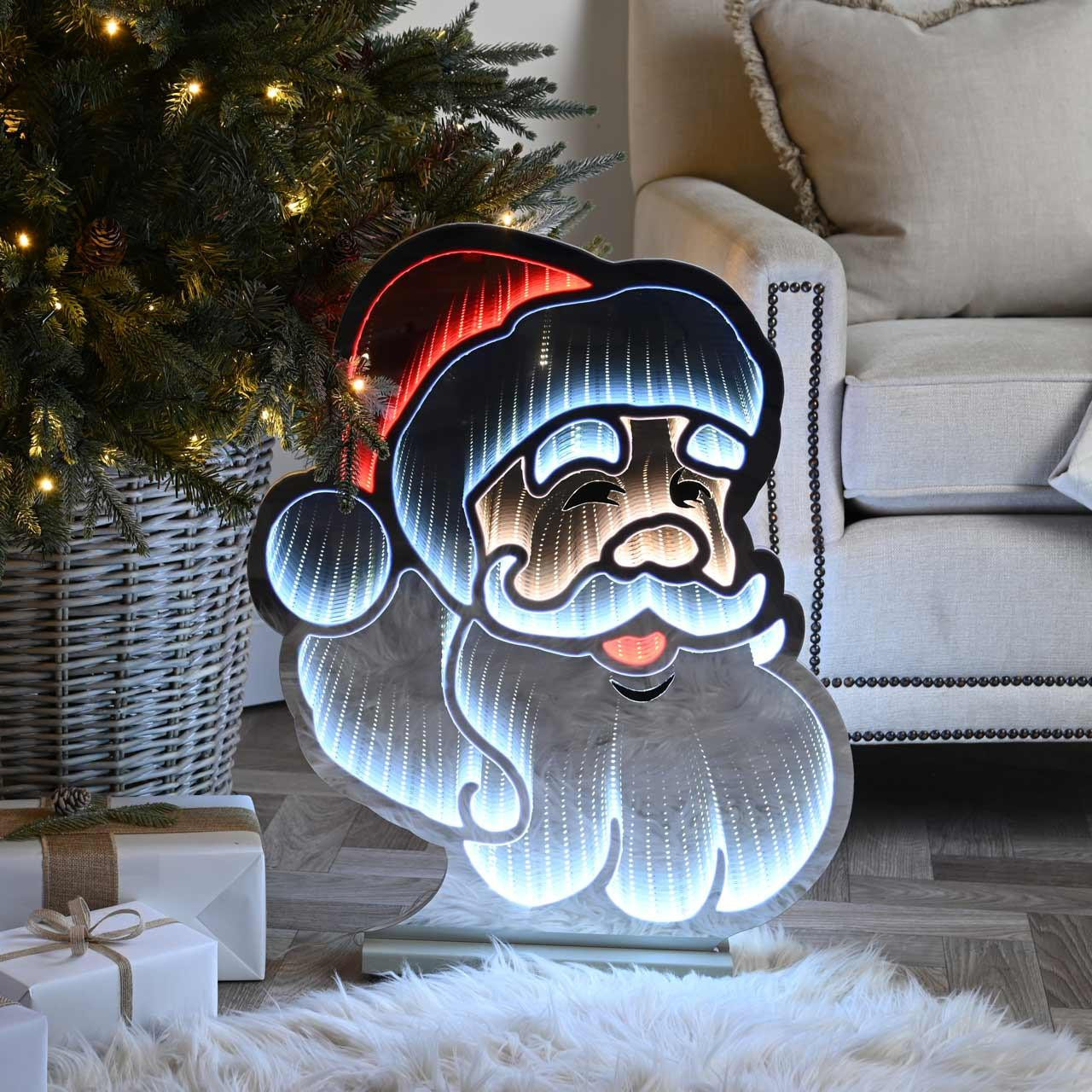 Festive 60cm Santa Face Infinity Light | Lightbulbs Direct