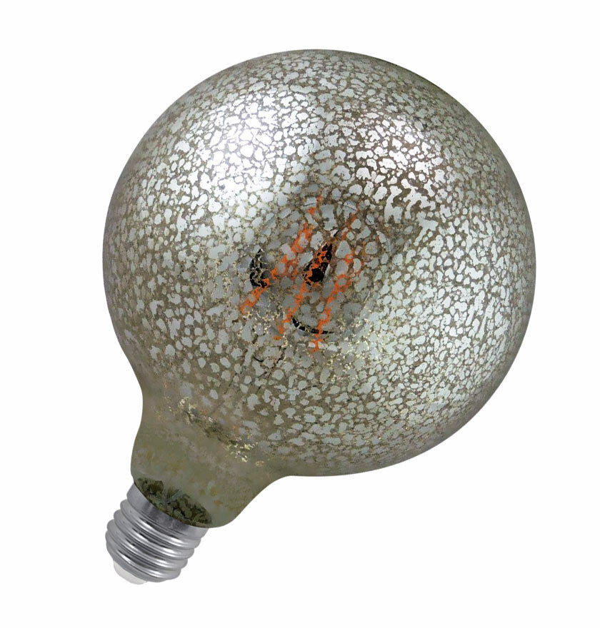 Prolite LED G125 Globe 6W E27 Dim 2200K Crackle | Lightbulbs Direct