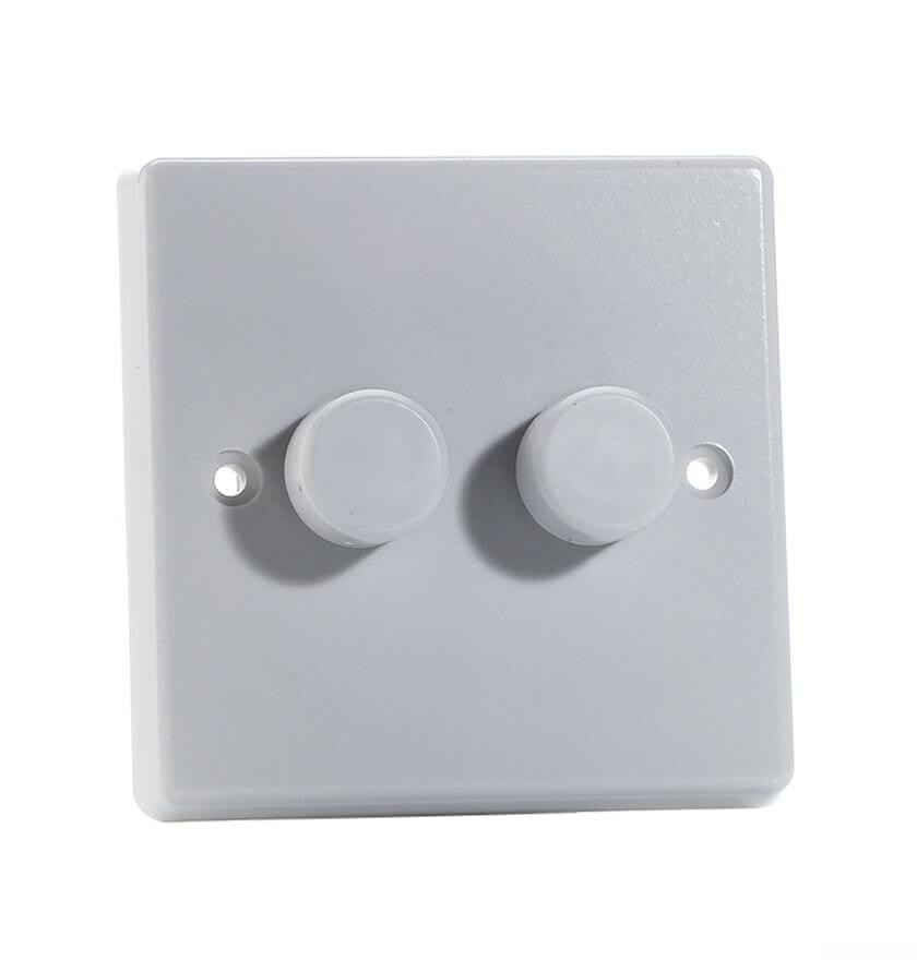 Varilight Classic LED V-Pro 2 Gang Rotary Dimmer Switch White ...