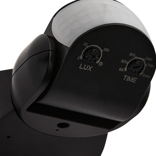 Zink Adjustable PIR Sensor Dion Black 12m | Lightbulbs Direct