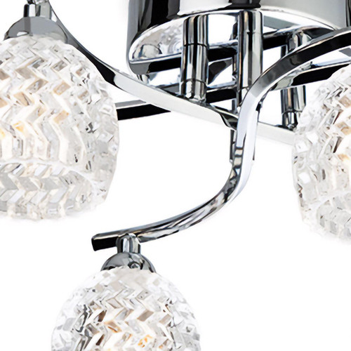 Firstlight Maple 6-Light Flush Ceiling Light Clear in Chrome ...