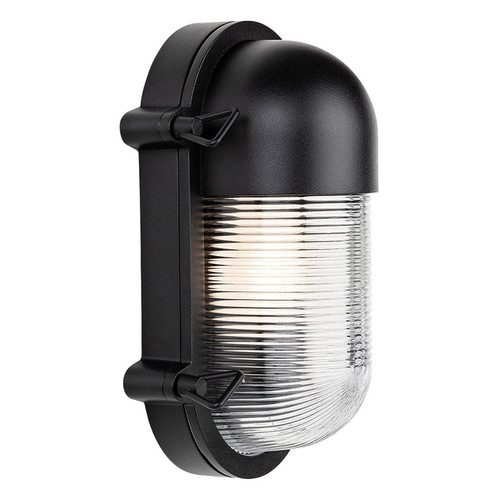 Firstlight Turin Eyelid Outdoor Wall Bulkhead Ribbed in Black ...