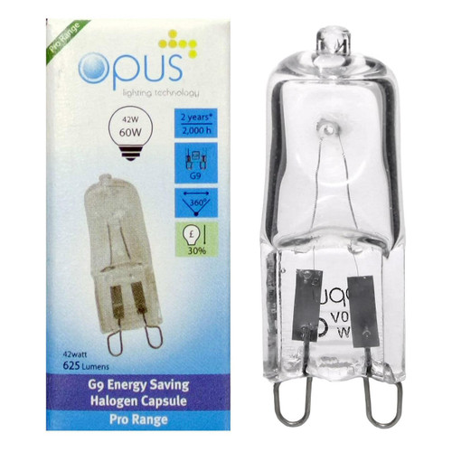 Opus Halogen G9 42W Dimmable 2700K 10-Pk | Lightbulbs Direct