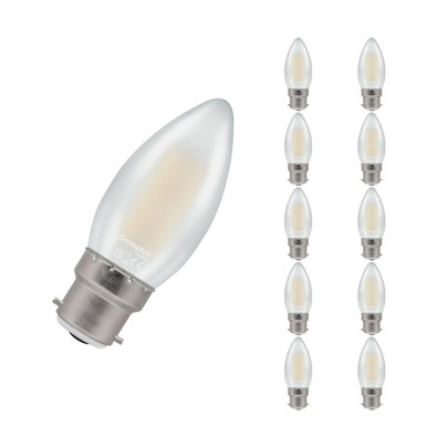 Crompton LED Candle B22 4.2W Dim 2700K Pearl 10-Pk | Lightbulbs Direct
