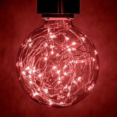 Prolite LED G95 Globe E27 1.7W Red | Lightbulbs Direct