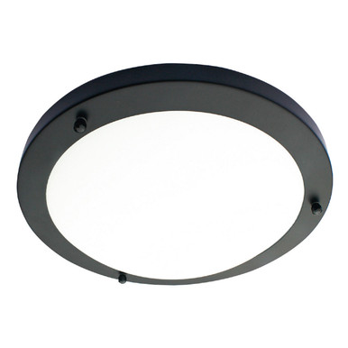 Spa 310mm Delphi LED Flush Ceiling Light 18W 4000K Matte Black/Opal ...