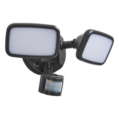 Zink LED PIR Twin Security Spotlight 20W 4000K Dark Grey | Lightbulbs ...