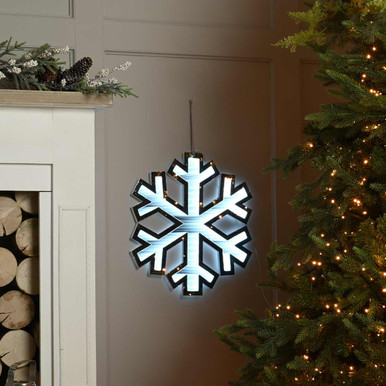 Festive 40cm Hanging Snowflake Infinity Light | Lightbulbs Direct
