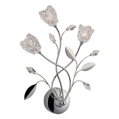 Firstlight Cindy 3-Light Wall Light Clear in Chrome | Lightbulbs Direct