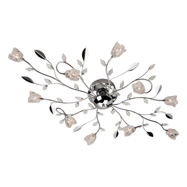 Firstlight Cindy 10-Light Flush Ceiling Light Clear in Chrome ...