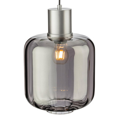 Firstlight Eton 26cm Pendant Light Smoked in Aluminium | Lightbulbs Direct