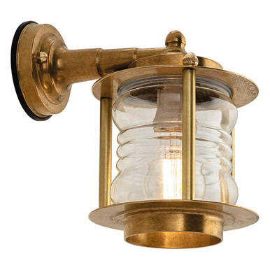 Firstlight Nautic Outdoor Wall Lantern Clear in Brass | Lightbulbs Direct