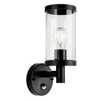 Firstlight Lucas Up Outdoor Wall Lantern PIR Sensor in Black ...