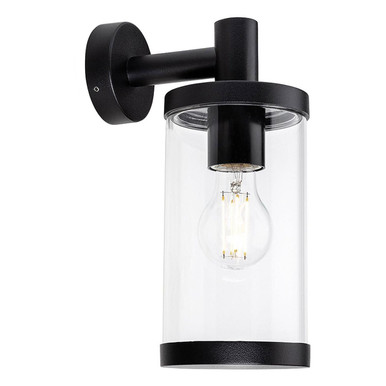 Firstlight Lucas Down Outdoor Wall Lantern in Black | Lightbulbs Direct